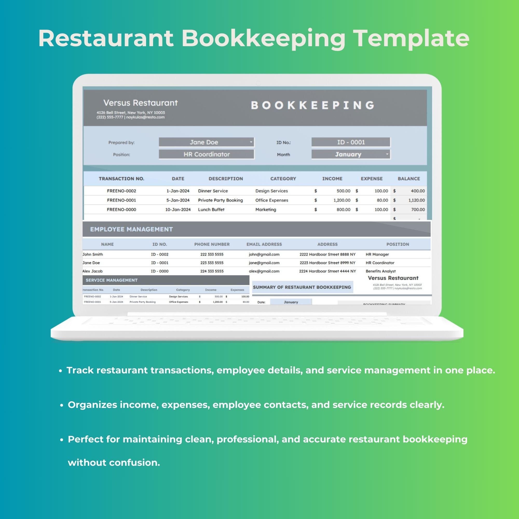Restaurant Management Templates Bundle – 10 Google Sheets Tools - Etsy