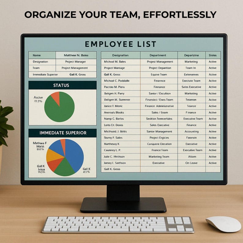 Employee List Template for Google Sheets — Editable Staff Tracker & HR ...