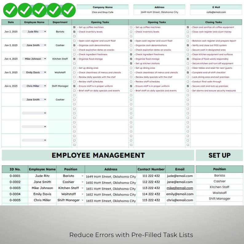 Work Checklist Template, Google Sheets Task Manager, Daily Planner ...