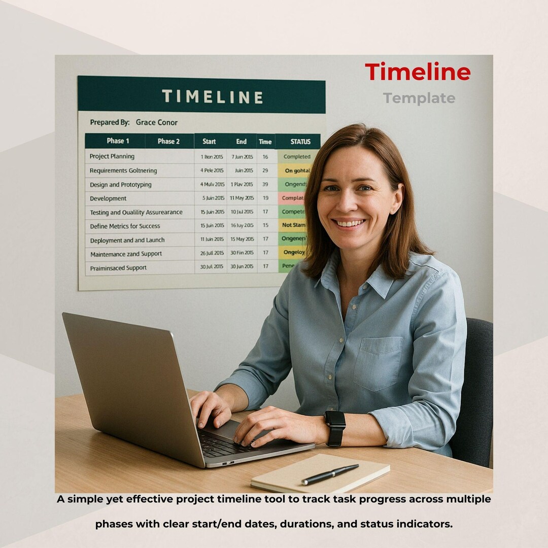 Timeline Template, Google Sheets Project Timeline Tracker, Editable ...