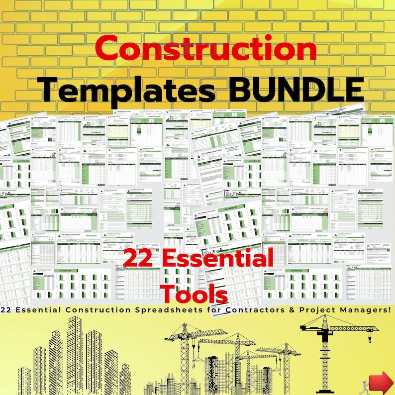 Construction Management Bundle for Google Sheets and Excel — Contractor ...