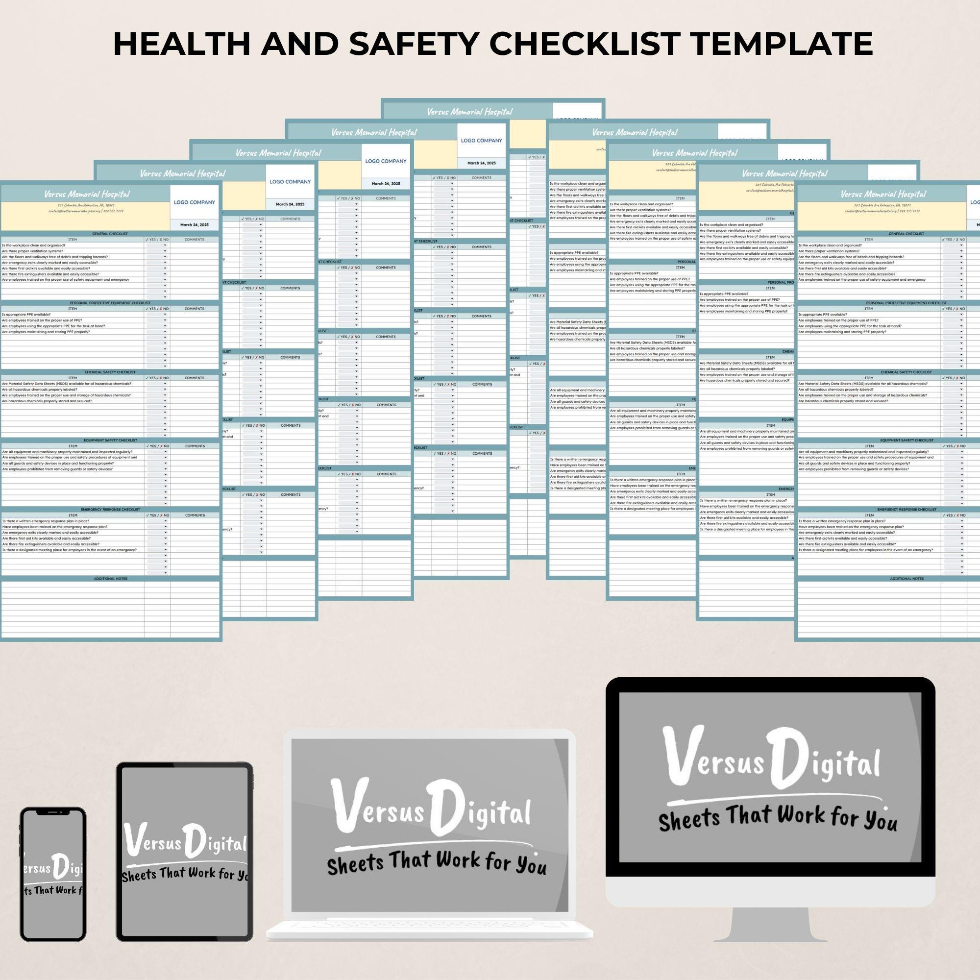 Health & Safety Checklist Template: Workplace Inspection (google Sheets ...