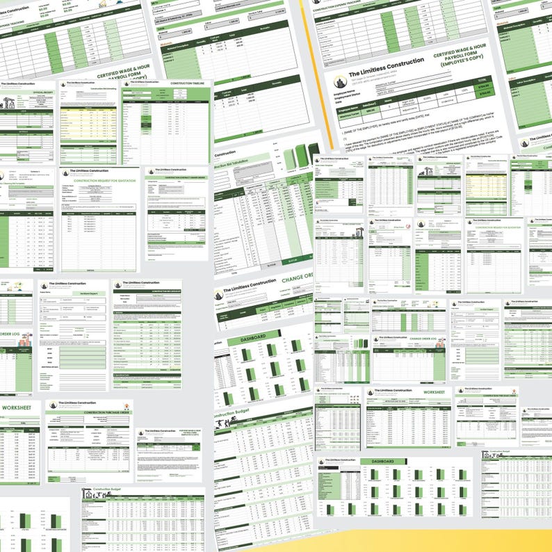 Construction Management Bundle for Google Sheets and Excel — Contractor ...