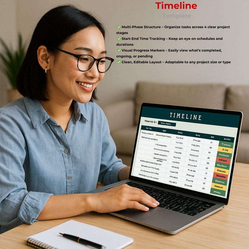 Project Timeline Dashboard for Google Sheets — Task Scheduler and Phase ...