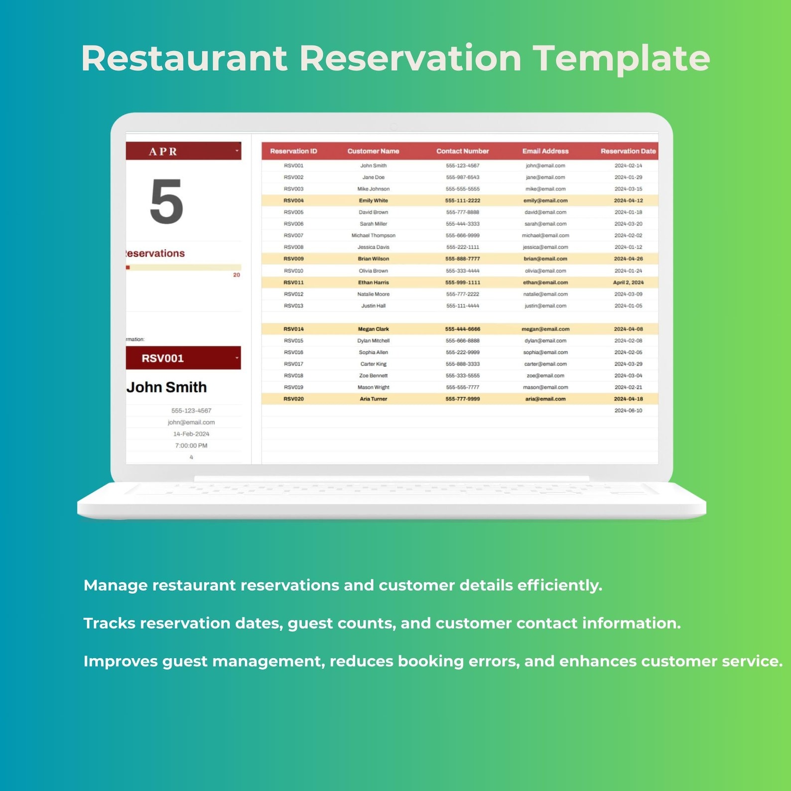 Restaurant Management Templates Bundle – 10 Google Sheets Tools - Etsy