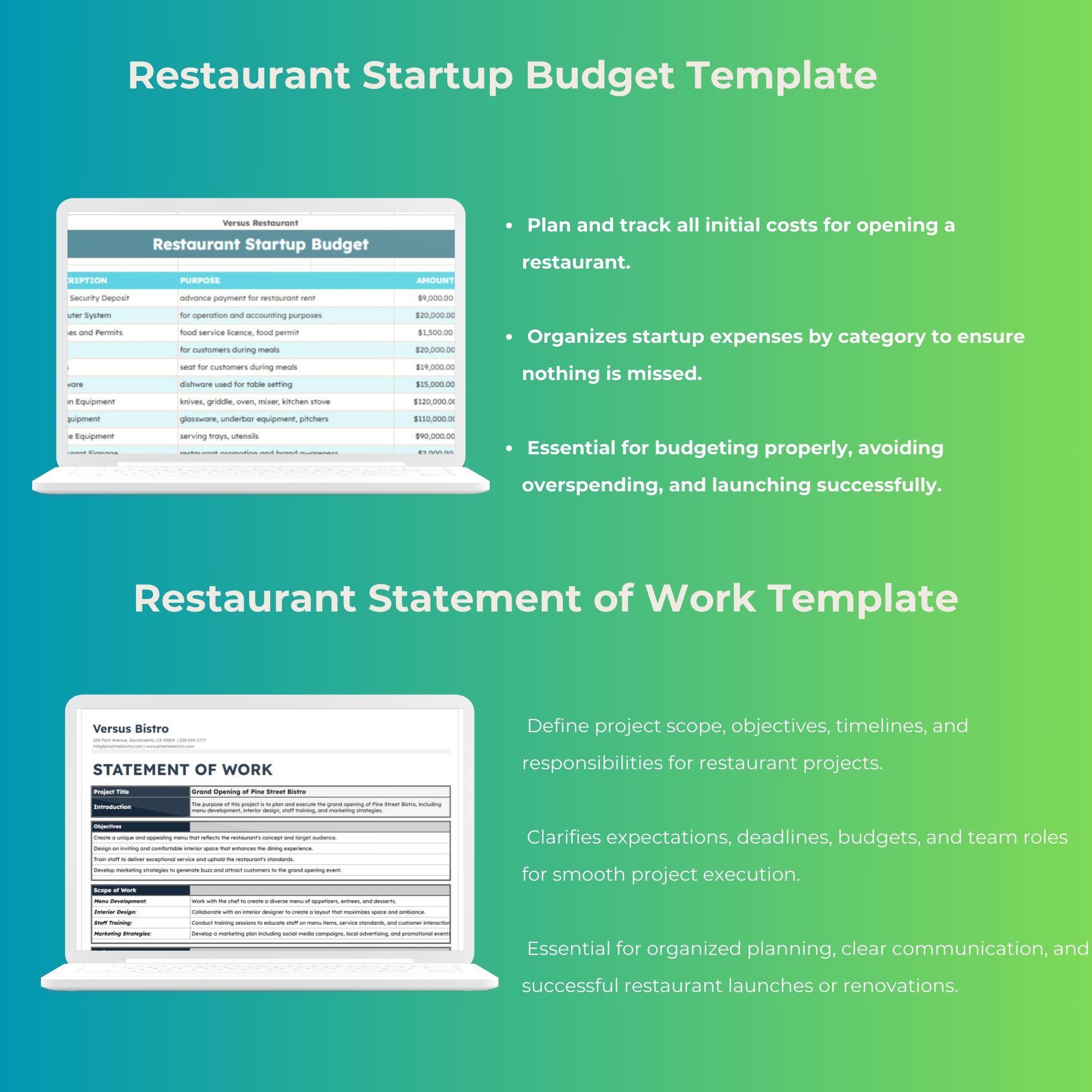 Restaurant Management Templates Bundle – 10 Google Sheets Tools - Etsy