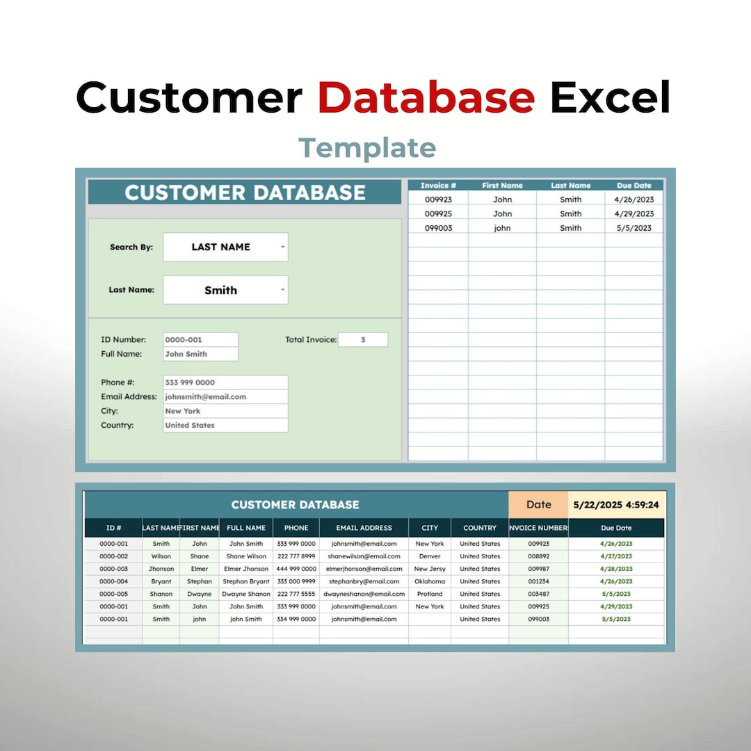 Customer Database Excel Template: Small Business CRM (google Sheets) - Etsy