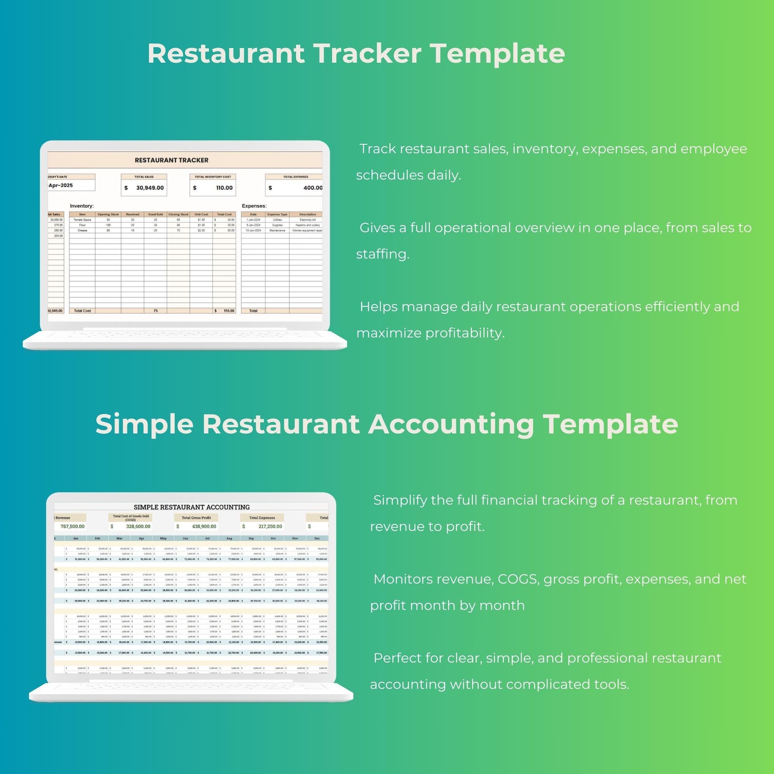 Restaurant Management Templates Bundle – 10 Google Sheets Tools - Etsy