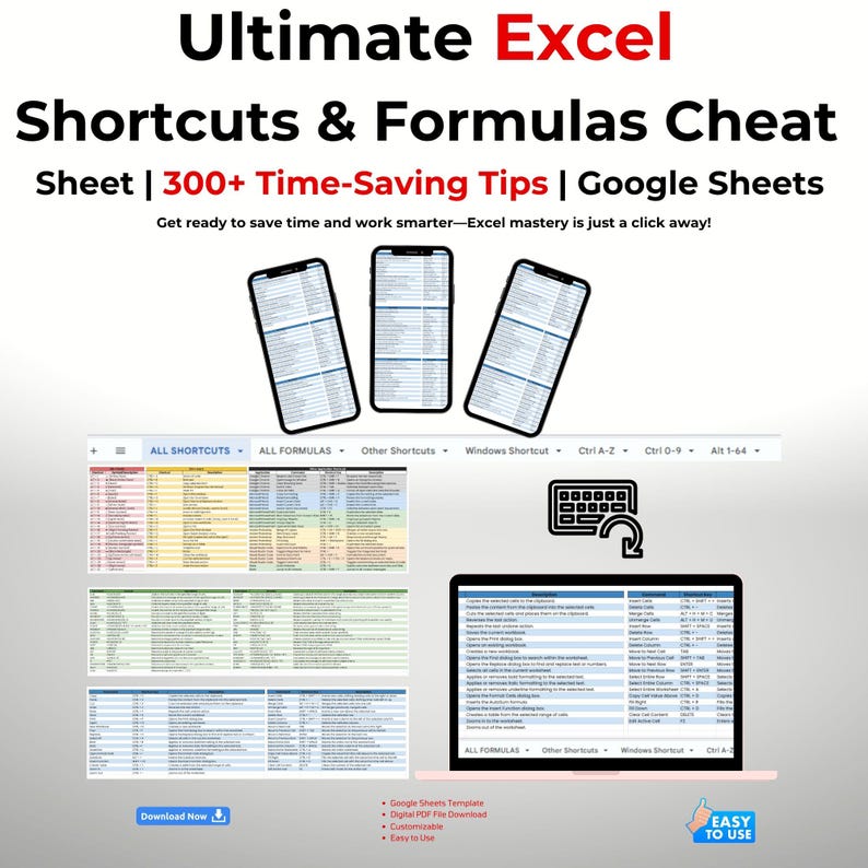 Excel & Google Sheets Cheat Sheet – Shortcuts, Formulas and ...