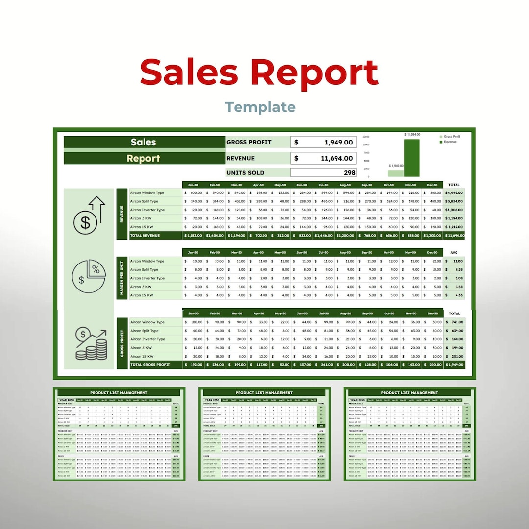 Sales Report Template for Google Sheets — Revenue Tracking & CRM ...
