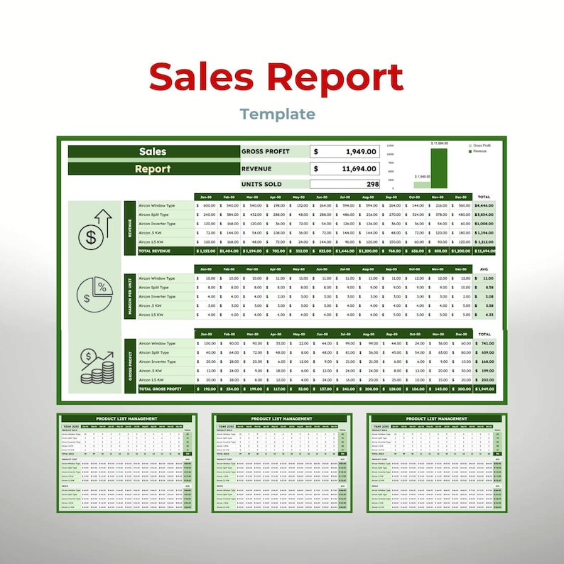 Sales Report Template for Google Sheets — Revenue Tracking & CRM ...
