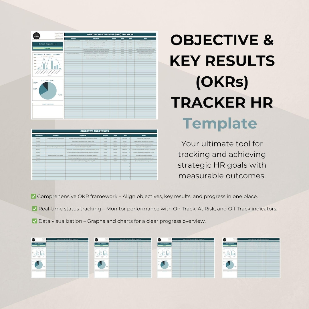 OKR Tracking Dashboard for Google Sheets — Goal Planner and Progress ...