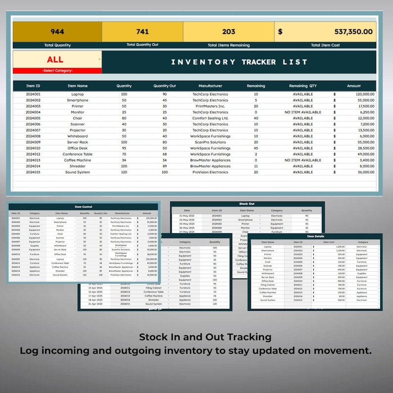 Inventory Tracker Template | Google Sheets Stock Management | Small ...