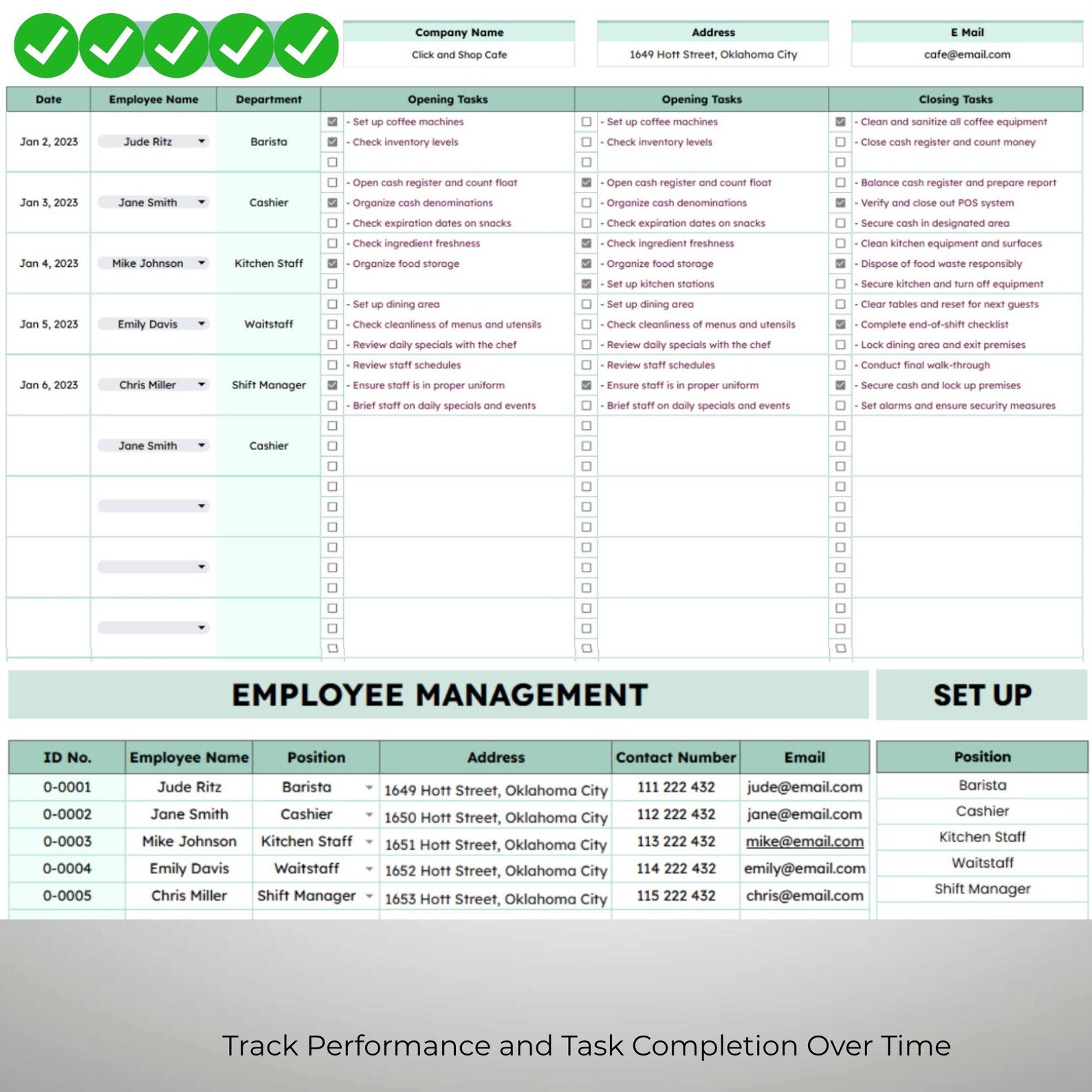 Google Sheets Work Checklist Template | Daily Productivity Tracker ...