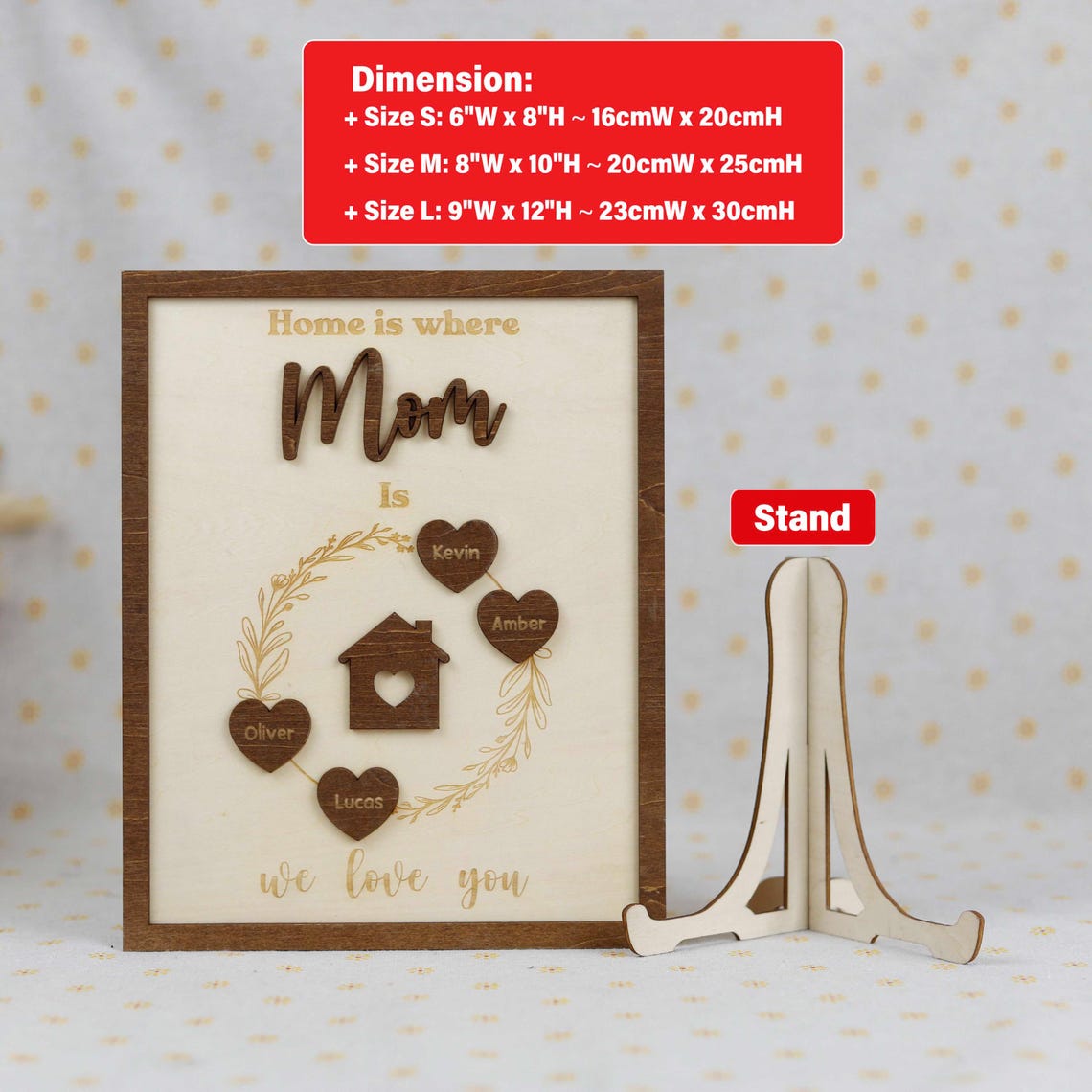 Home is Where Mom is Sign, Mothers Day Gift, Mom Heart Pieces Sign ...