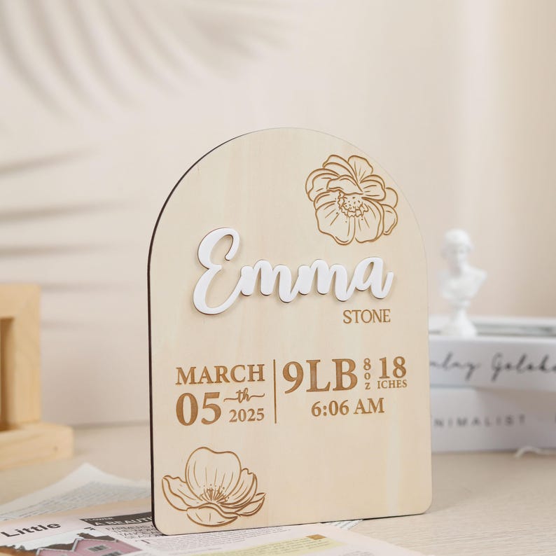 Personalized Baby Birth Announcement, Birth Stat Sign, Name Reveal ...