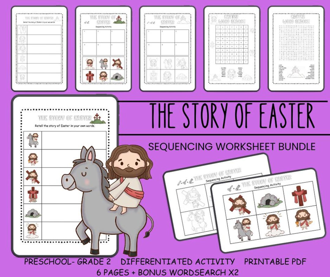 Christian Easter Sequencing Worksheet - Etsy