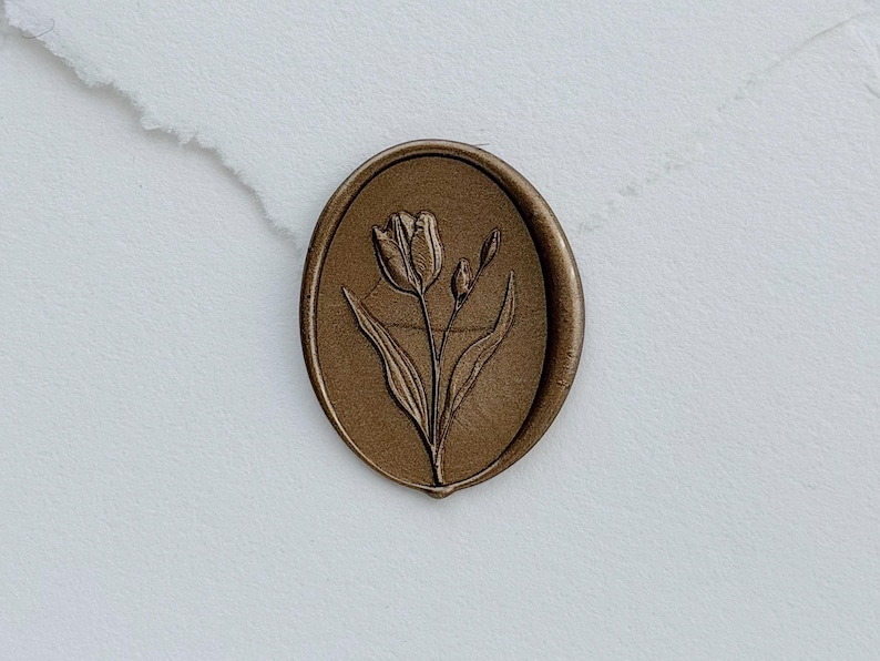 Tulip Wax Seal Stickers, Flower Wax Seals, Botanical Wax Seal Stickers ...