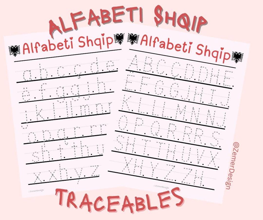 Albanian Alphabet Traceable Downloadable! Alfabeti Shqip - Etsy