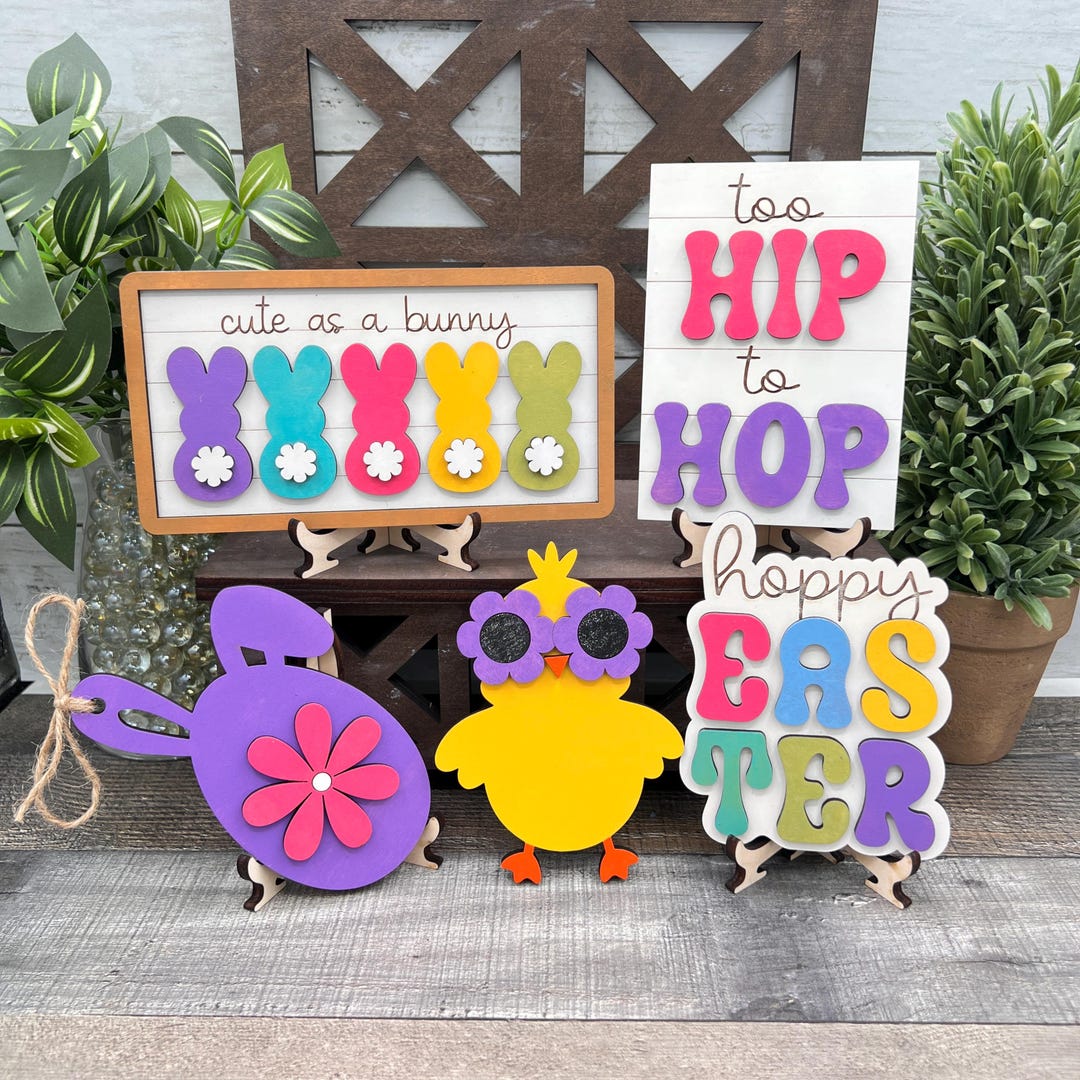 Cute Easter Tiered Tray Sign Decor, Small Home Decor Signs, Easter ...