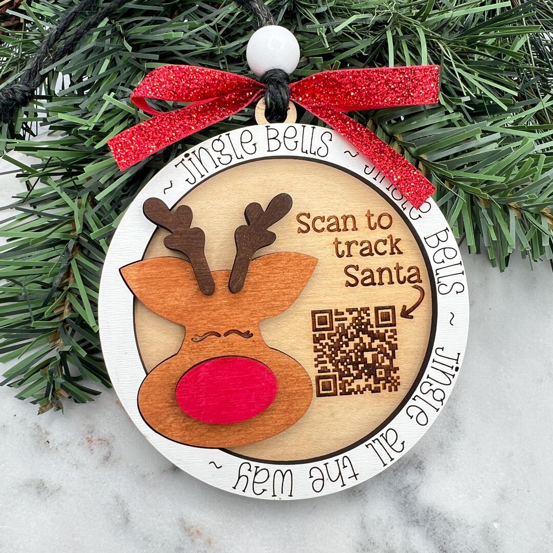 Reindeer Santa Tracker Ornament, QR Code Scanable Ornament, Kids Gift ...