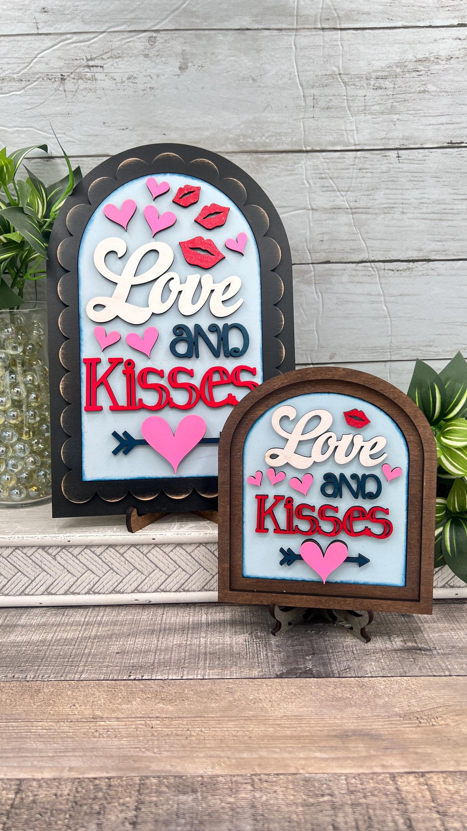 Love and Kisses Arch Sign Insert, Small Arch Insert, Large Arch Insert ...
