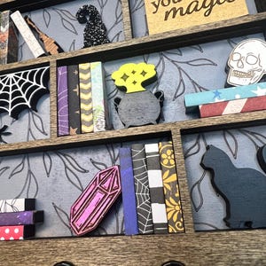 Witch Bookshelf Keyholder, Wall Mounted Keyhanger, Crystal and Moon ...