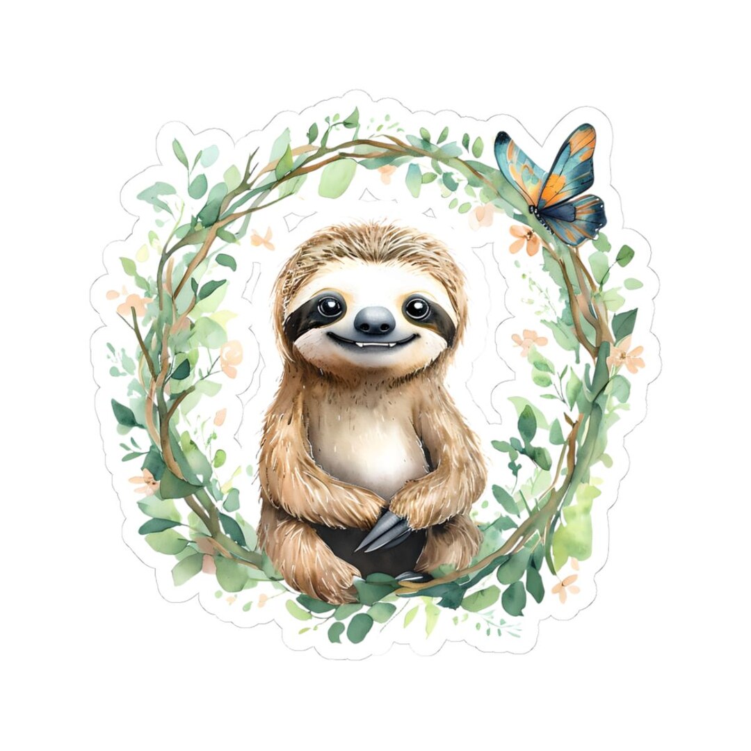 Sloth Kiss-cut Stickers Cute Nature Decor for Laptops, Scrapbooking ...