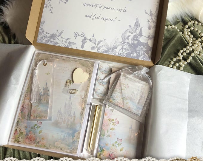 Magical Castle Fairytale Stationery Gift Box Vintage Floral Paper ...