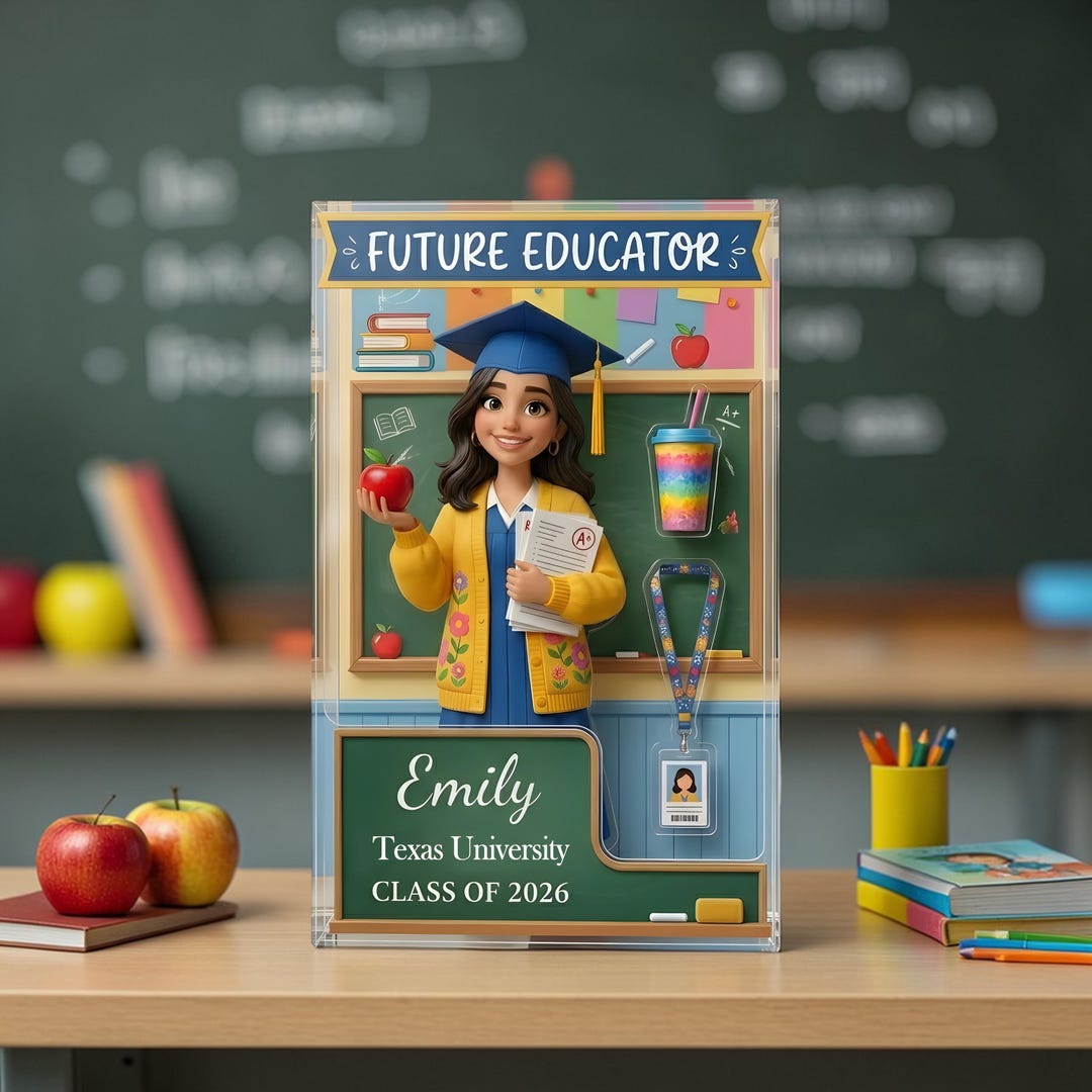 Custom Teacher Graduation Gift, Personalized Educator Figurine ACRYLIC ...