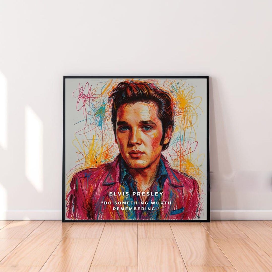 Elvis Presley Poster Wall Art, Music Art Motivational Decor, Musician ...