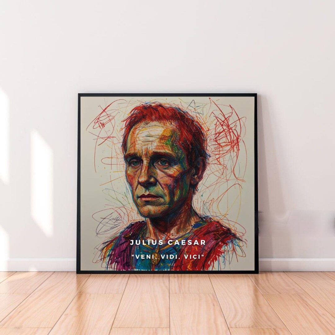 Julius Caesar Poster Wall Art, World Leader Motivational Decor ...