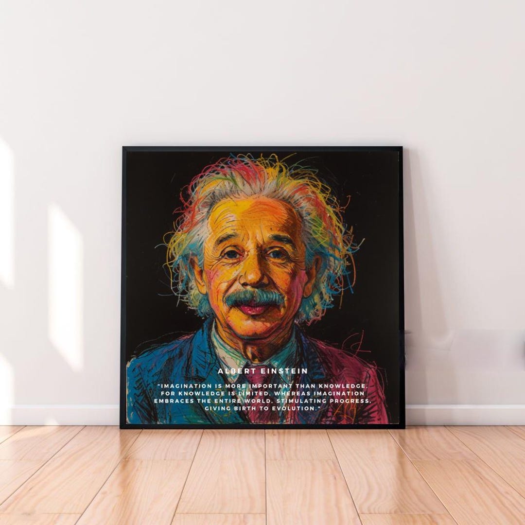 Albert Einstein Poster Wall Art, Science Decor, Inspiration Motivational Quote Print, Science ...