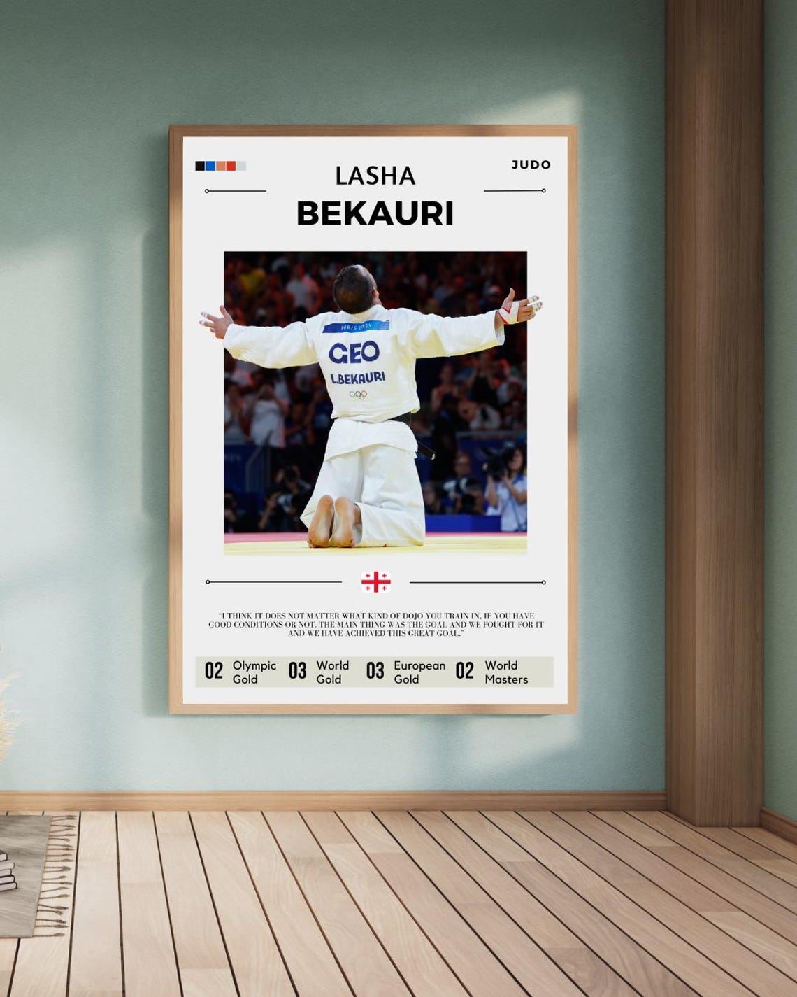 Lasha Bekauri Judo Poster Wall Art, Judo Decor, Athletic Inspiration ...