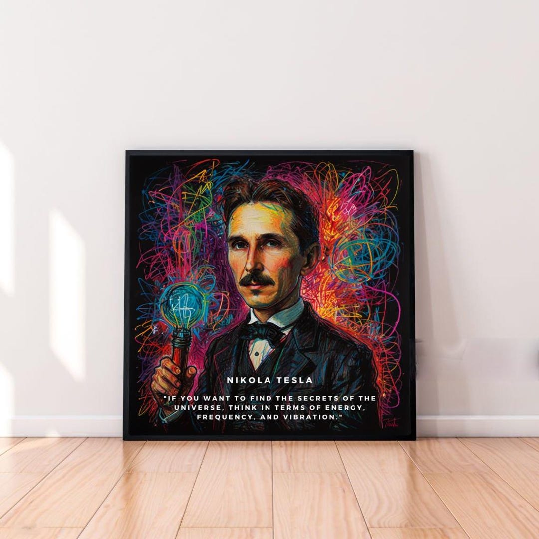 Nikola Tesla Poster Wall Art, Science Motivational Decor, Inspirational ...