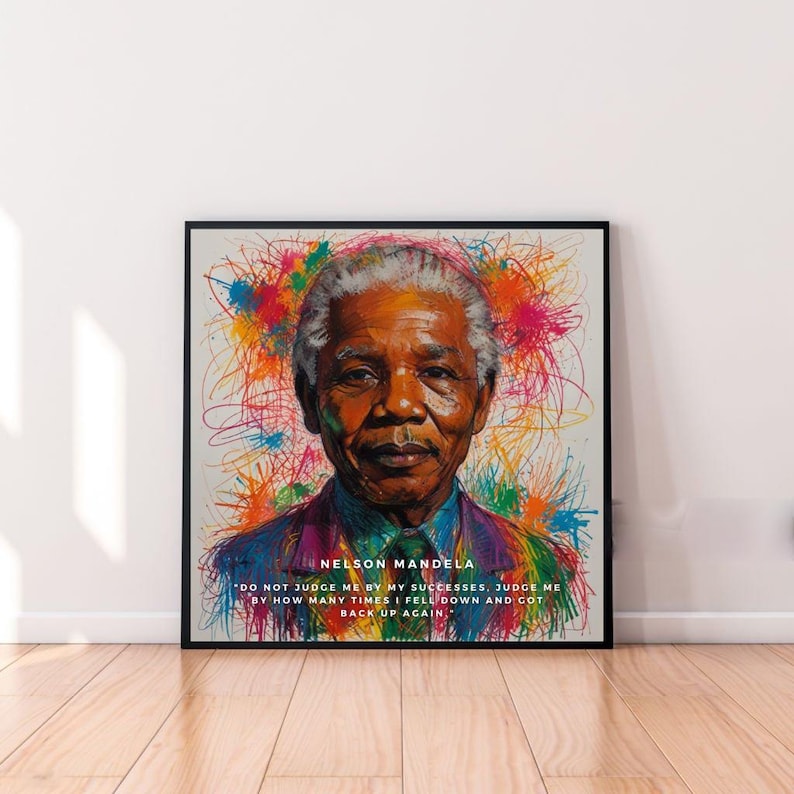 Nelson Mandela Quote Poster: Inspirational Home Office Decor (digital ...