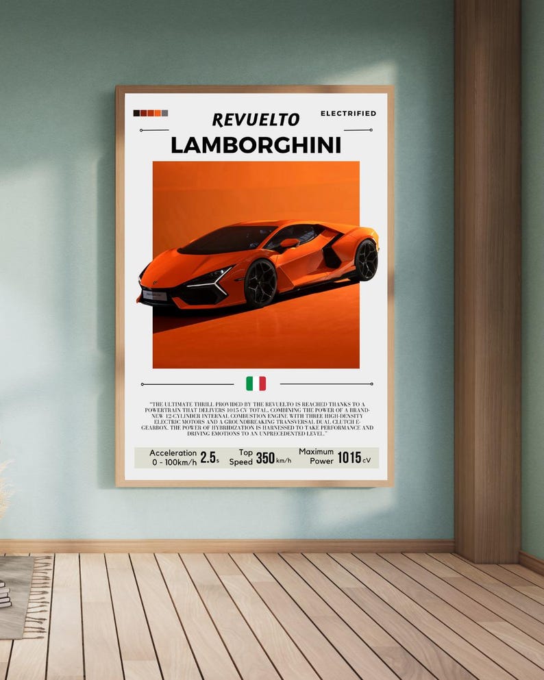 Lamborghini Revuelto Supercar Poster: Fast Car Decor (digital Download ...