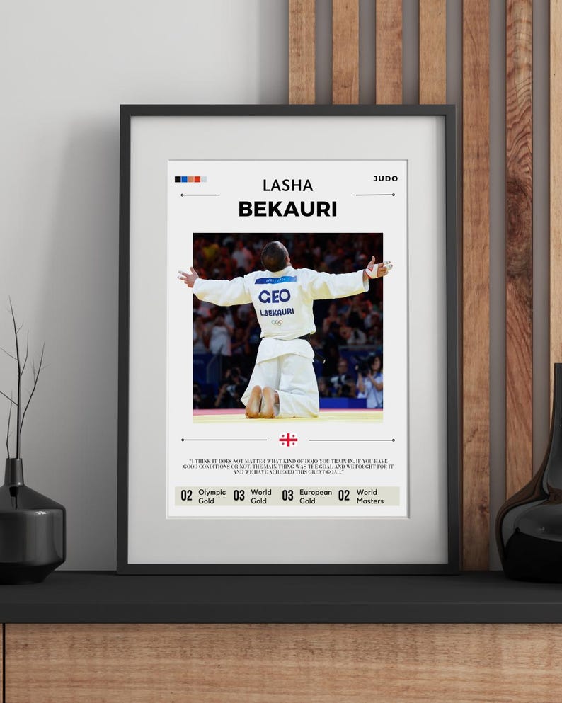Lasha Bekauri Judo Poster Wall Art, Judo Decor, Athletic Inspiration ...