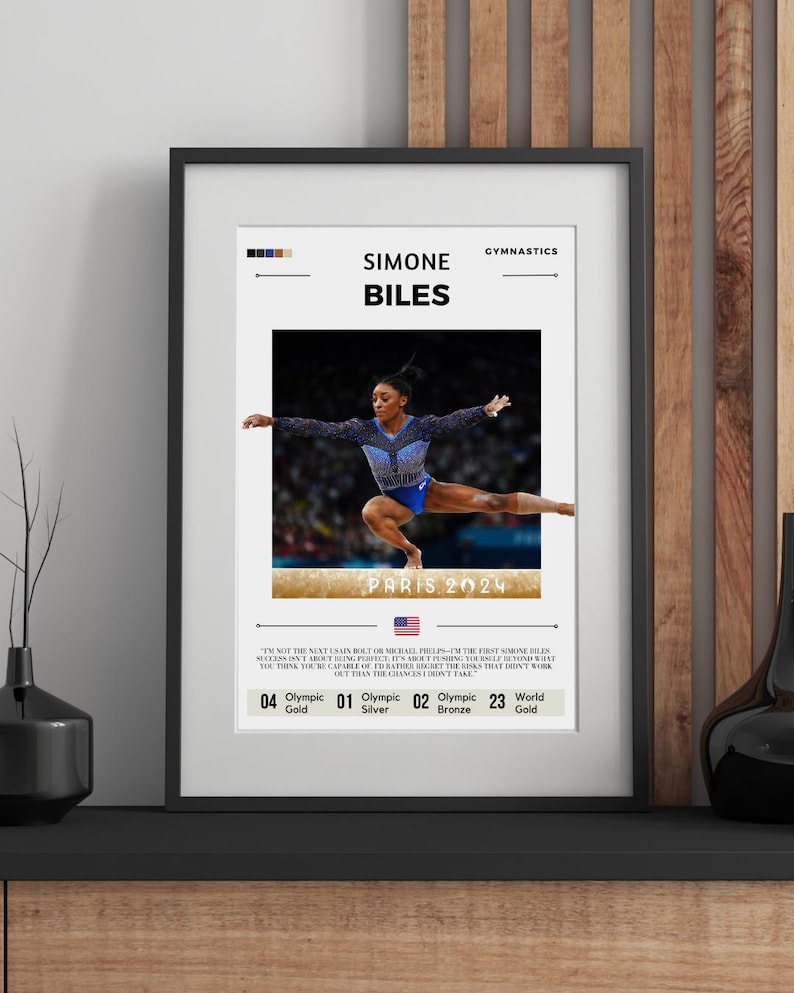 Simone Biles Poster Wall Art, Gymnastics Decor, Athletic Inspiration ...