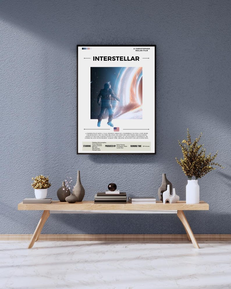 Interstellar Poster Wall Art, Movie Decoration Poster, Digital Poster ...