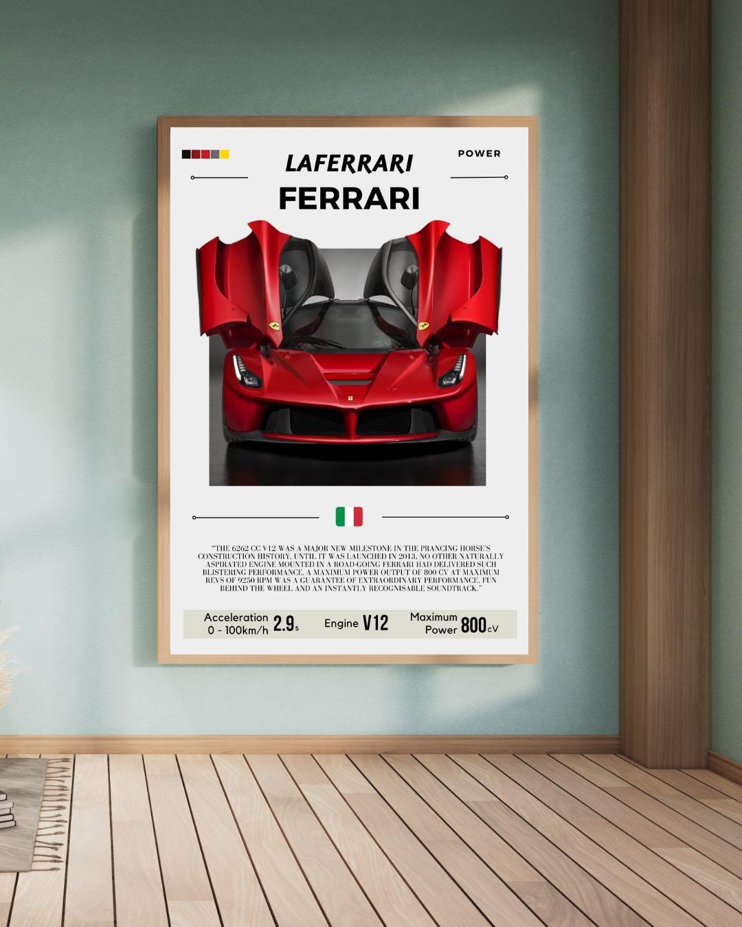 Ferrari Laferrari Poster Wall Art, Supercar Decoration Poster, Digital ...