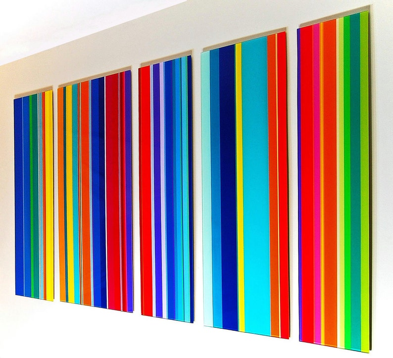 Large Stripes Solid Acrylic Artwork | Etsy
