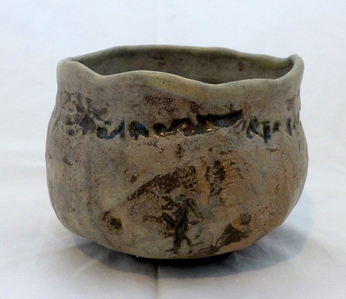 Chawan Japanese Style Tea Bowl Incised Design Hand Formed | Etsy