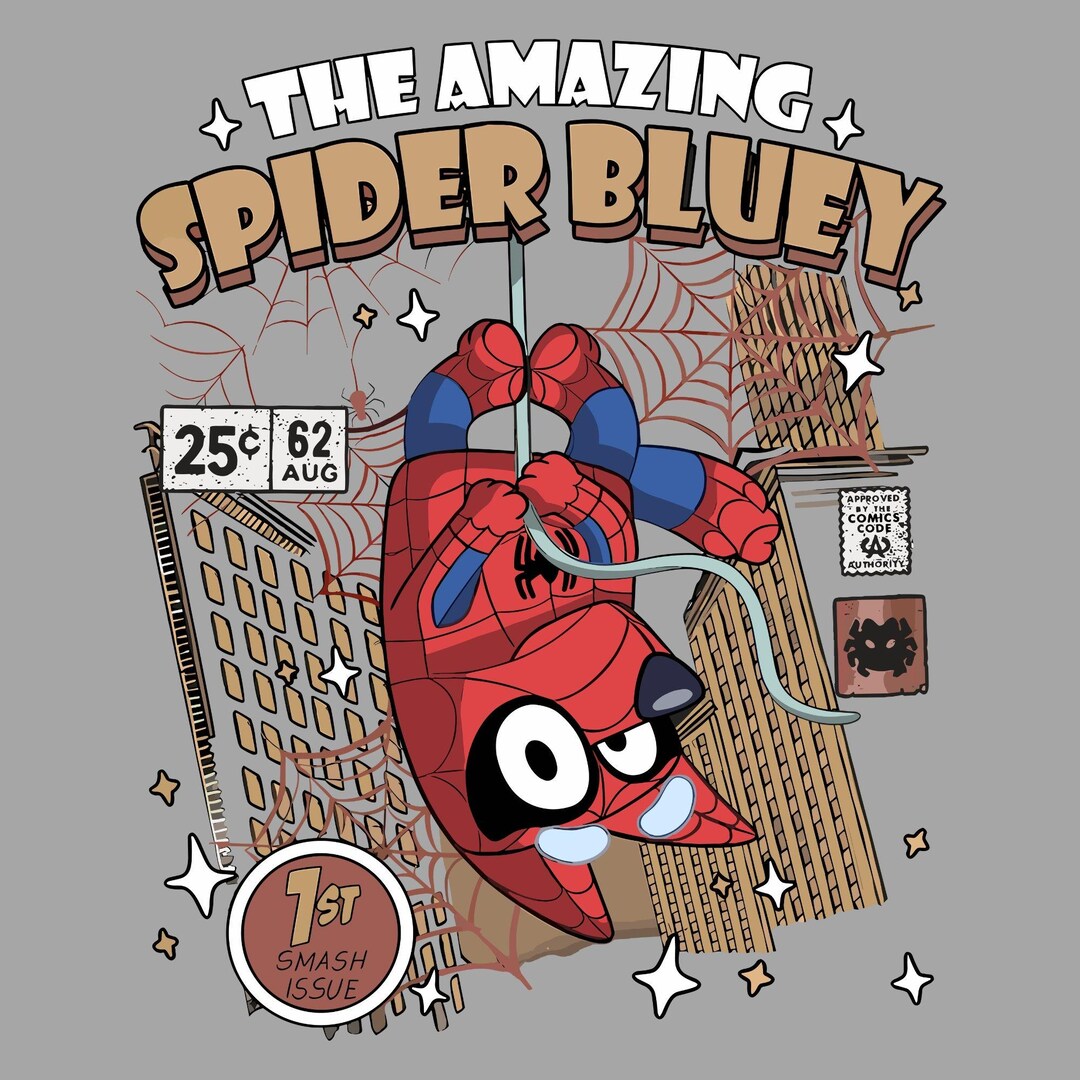Spider Blue PNG | Superhero Dog Digital Download | Cartoon Parody ...