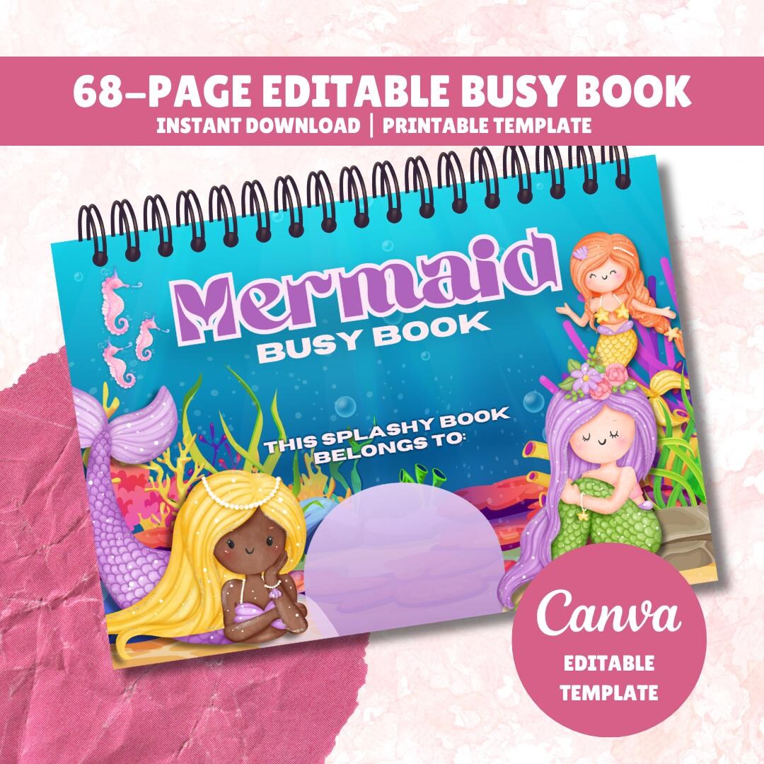 MERMAID BUSY BOOK Mermaid Activities, Printable Busy Book, Mermaid Busy ...