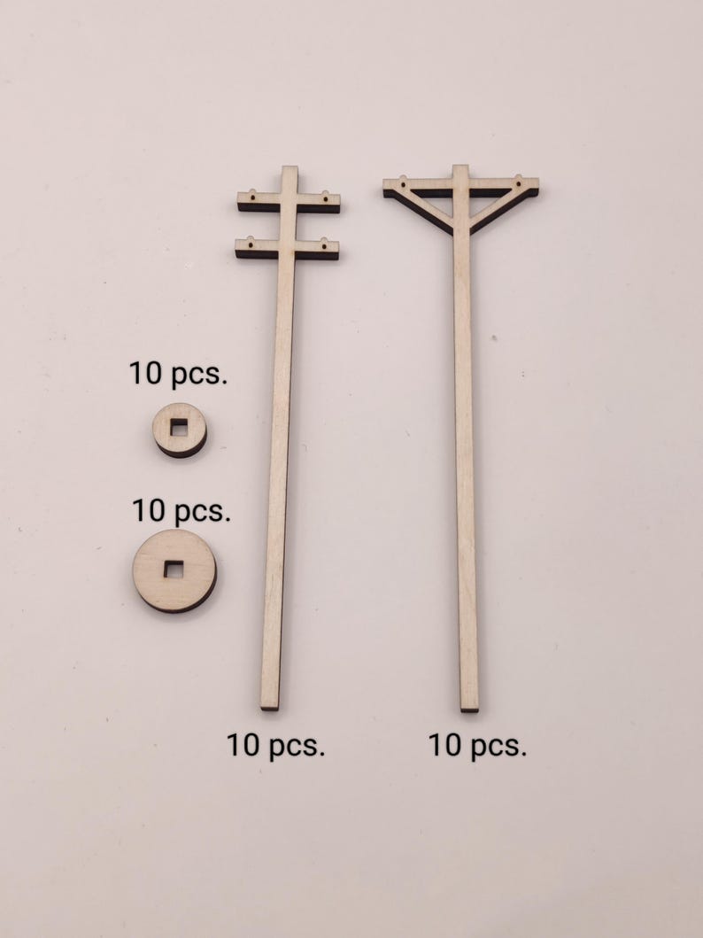Power Line Poles for 1:64 S Scale Diorama. 20 Wooden Pieces - Etsy