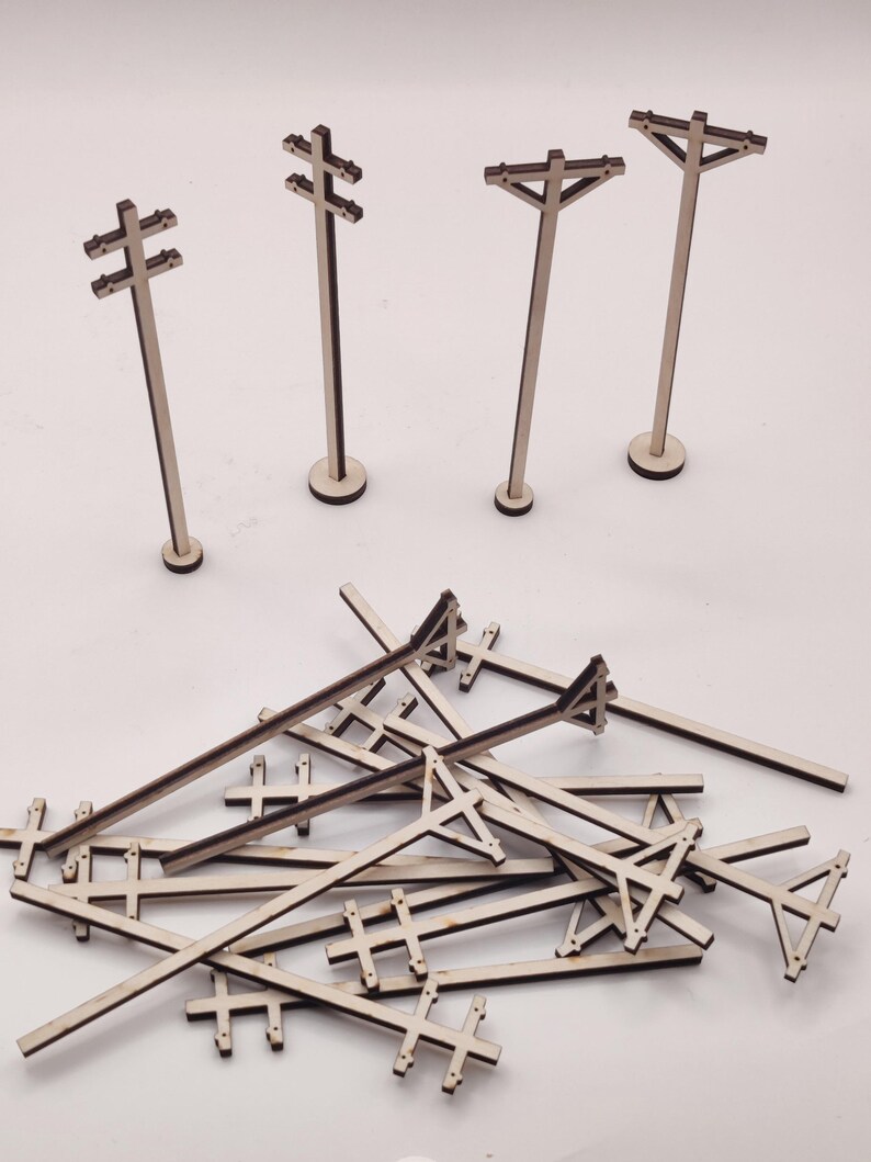 Power Line Poles for 1:64 S Scale Diorama. 20 Wooden Pieces - Etsy