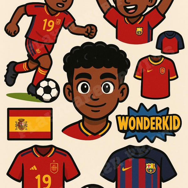 Lamine Yamal Stickers - Etsy