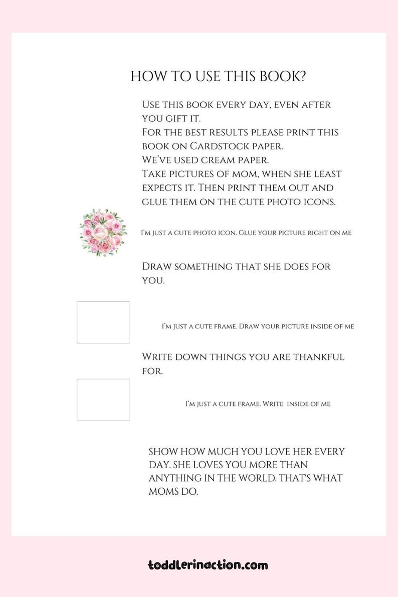 Every Day is My Mother's Day - the Book for Mom - Printable Book for ...