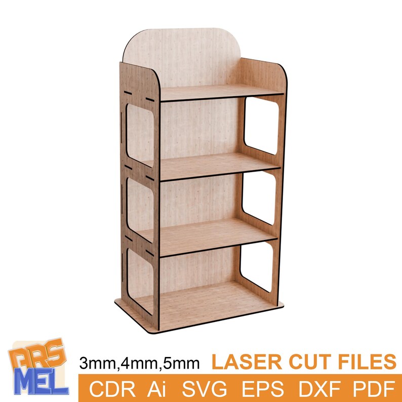 Laser Cut Display Stand SVG Files | 4 Shelf Display Stand Files | 3mm ...